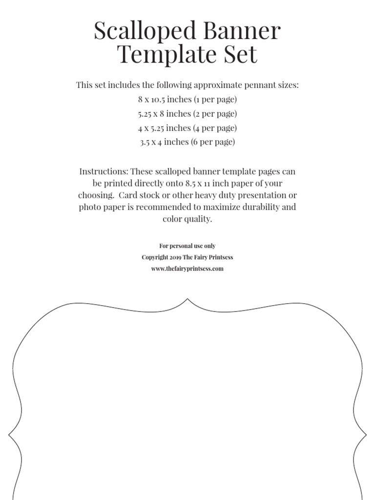 Scalloped Banner Template Set | PDF