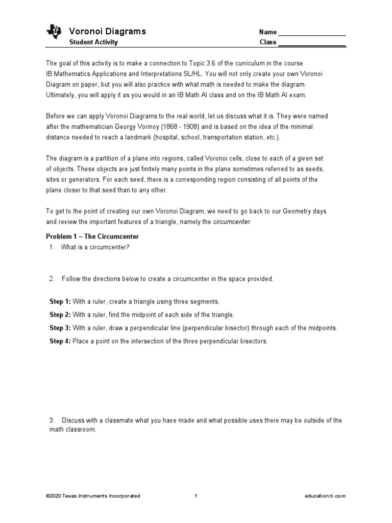 Voronoi Diagrams Student 84 | PDF | Triangle | Geometry