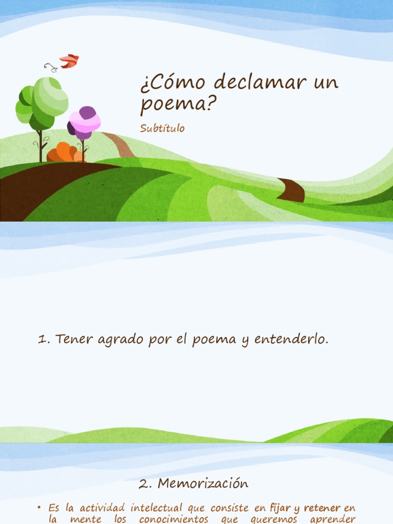 Cómo Declamar Un Poema CSA Rev | PDF