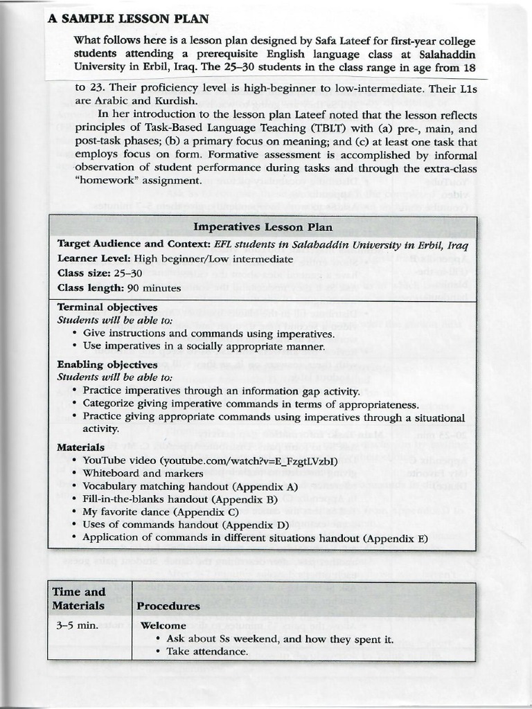 10 A Sample Lesson Plan | PDF
