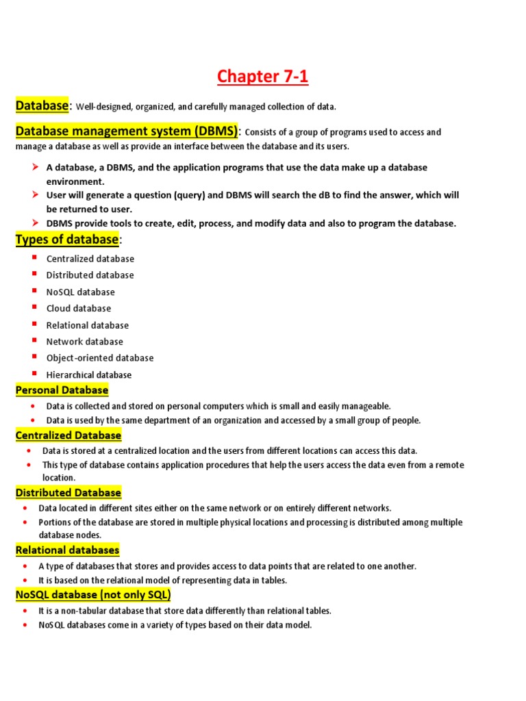 Chapter 7-1 | PDF | Databases | Relational Model
