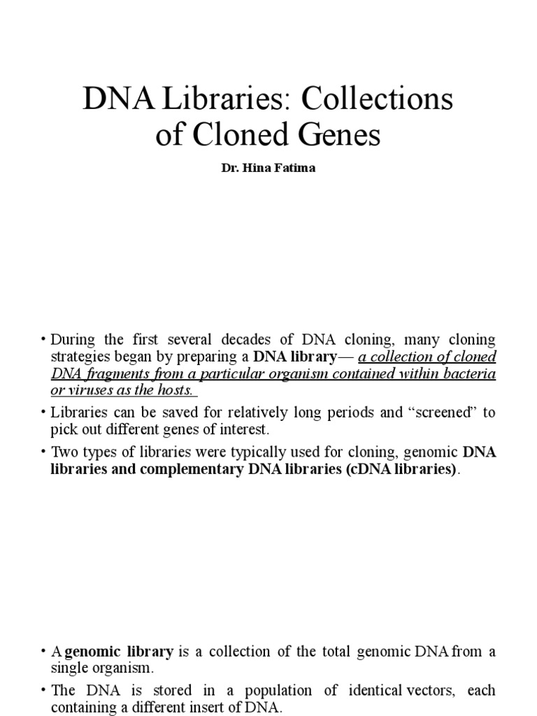 DNA Libraries | PDF | Molecular Cloning | Complementary Dna