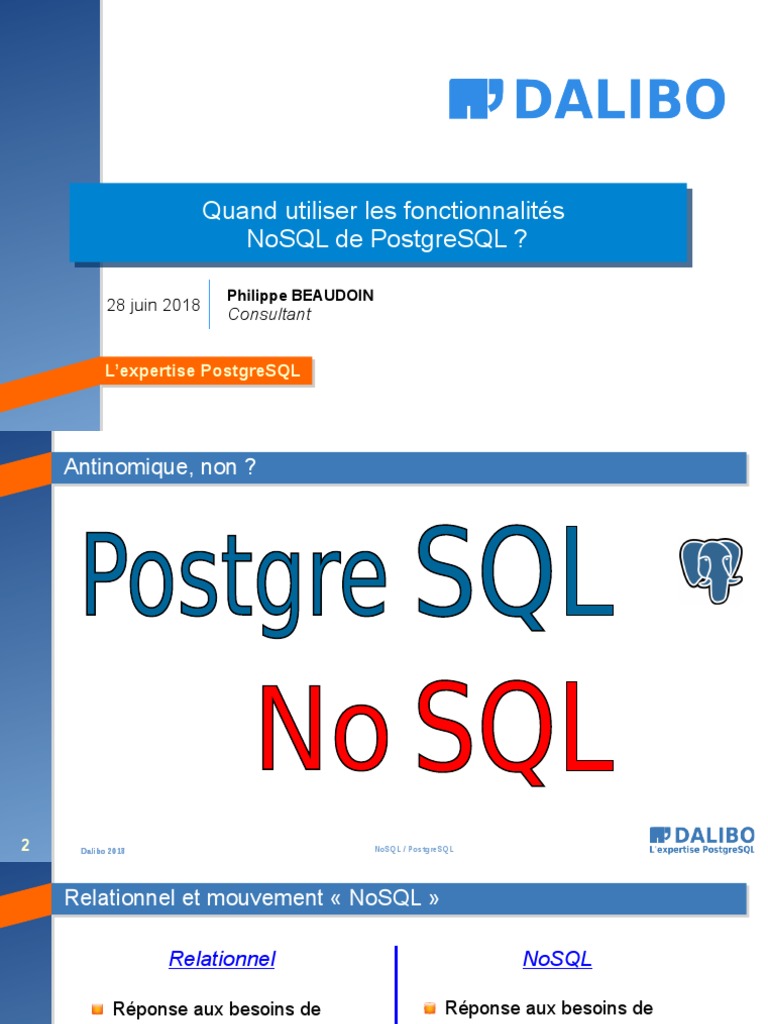 Quand Utiliser Les Fonctionnalites Nosql de Postgresql | PDF | NoSQL ...