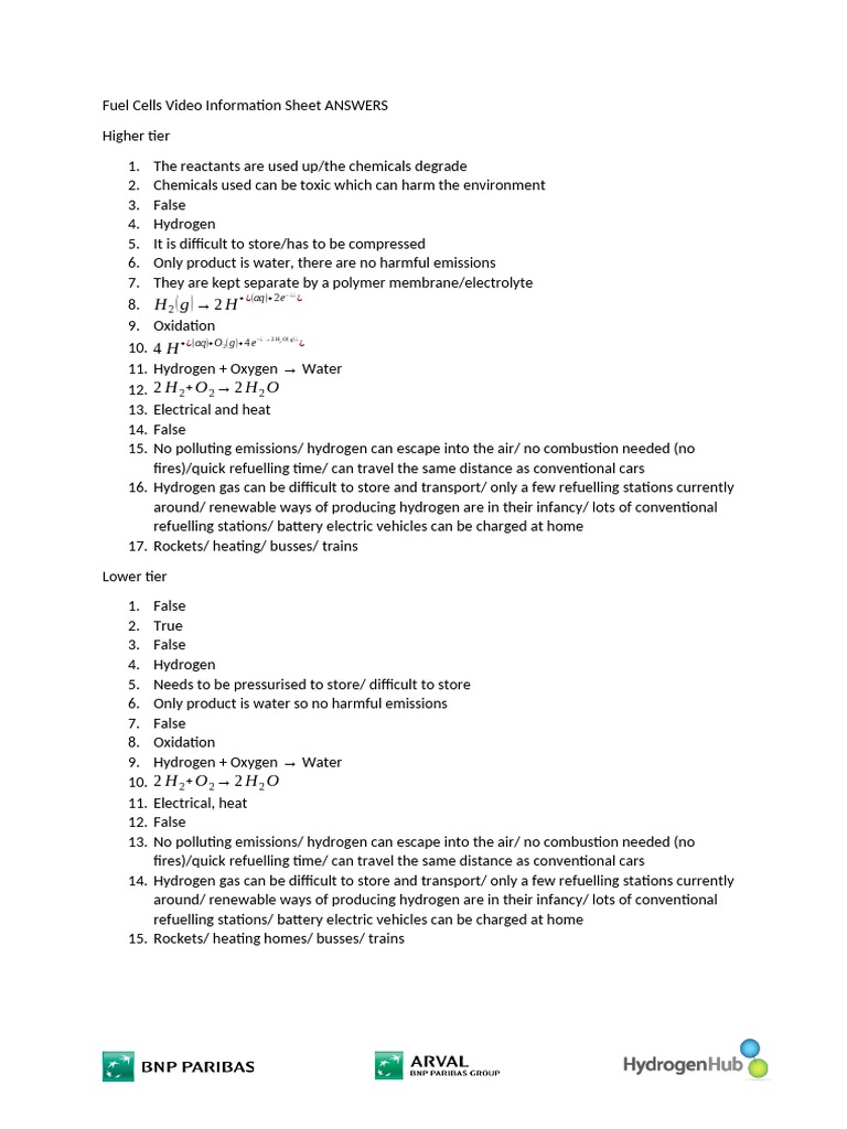 Fuel Cells: Key Facts and Challenges | PDF