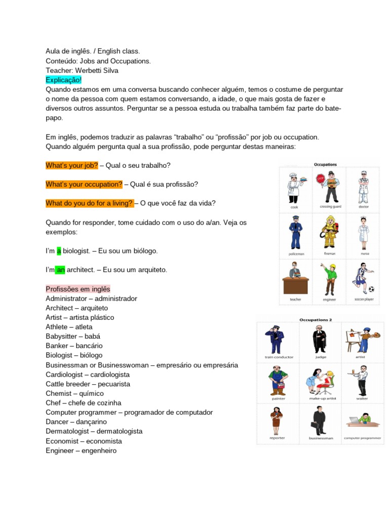 6° Jobs and Occupations | PDF | Emprego | Business