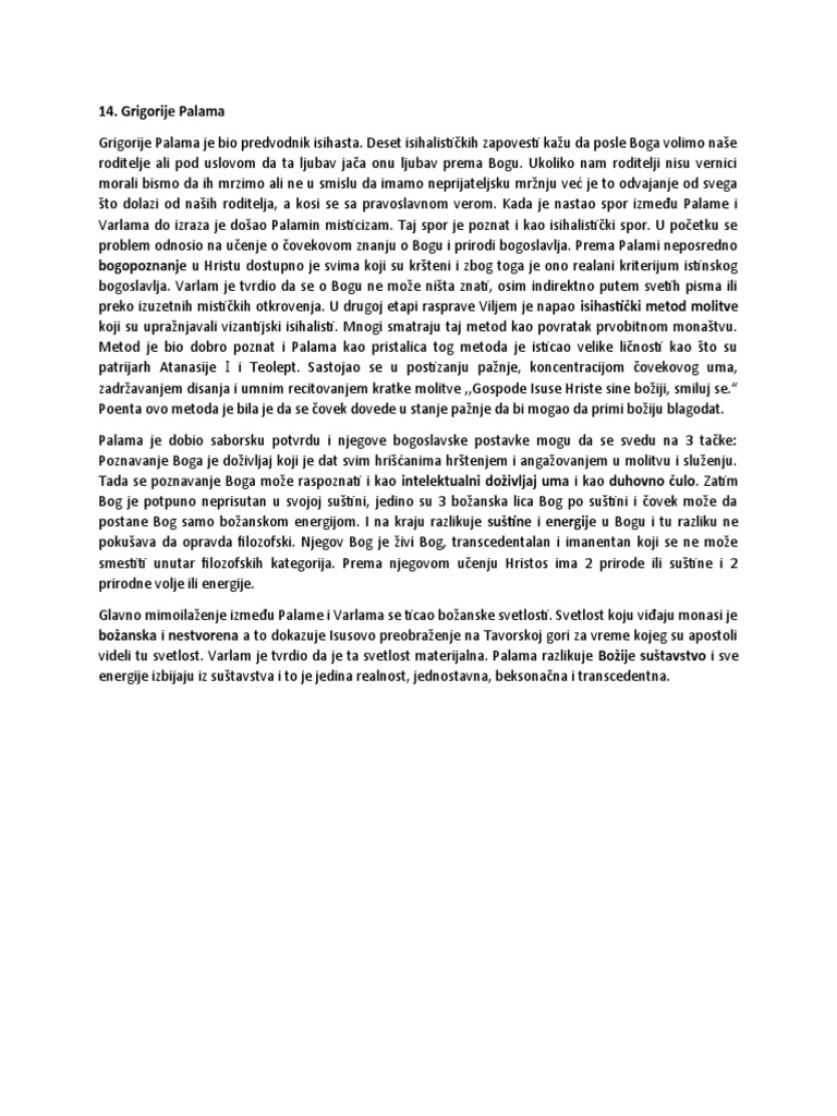 Grigorije Palama | PDF