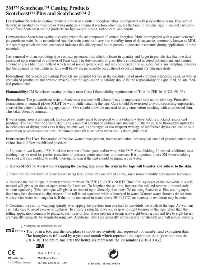 Sds Scotch Cast | PDF | Fiberglass | Polyurethane