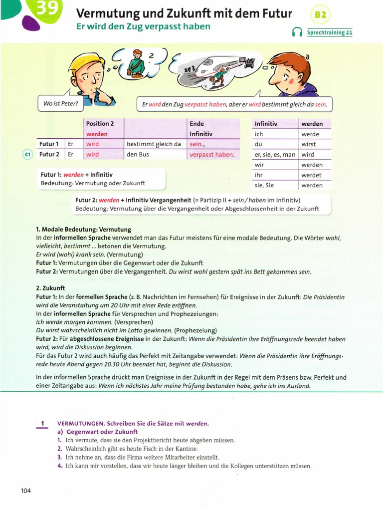 Futur II Übung (B2-Lek 6) | PDF