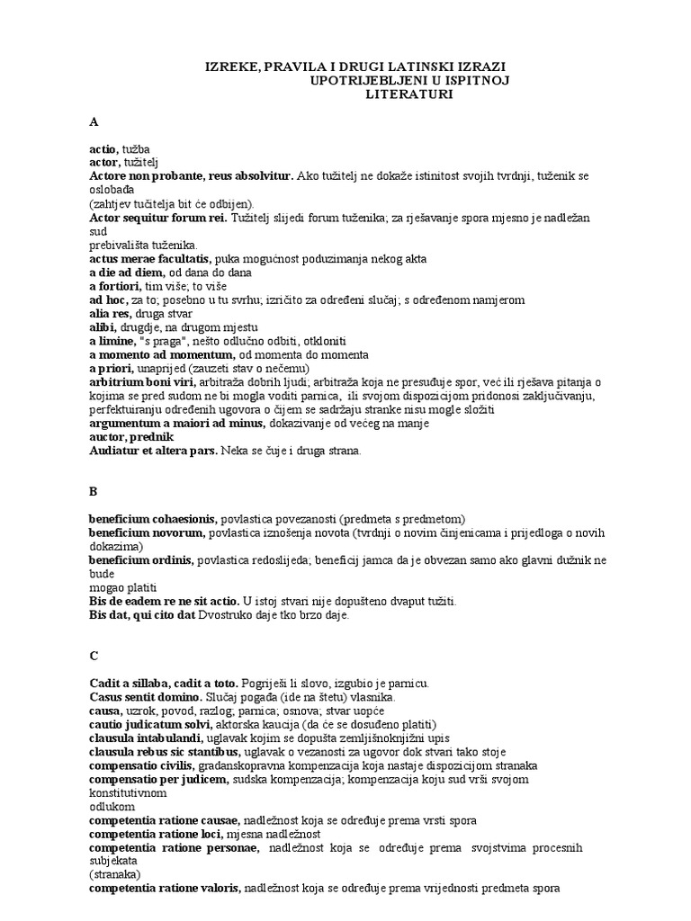 Latinski Izrazi | PDF