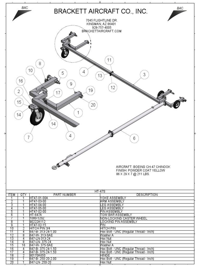 HT-47S Chinook Aircraft Dollie Parts List | PDF | Screw | Vehicle ...