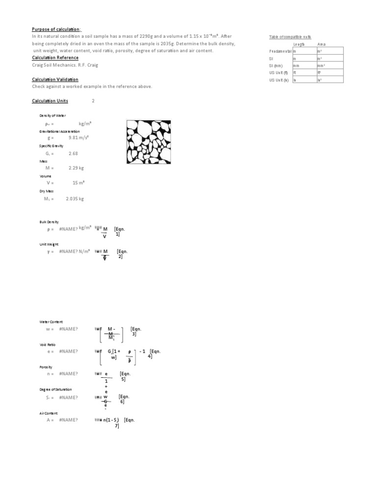 Simple Geotechnics Calcs | PDF | Density | Quantity