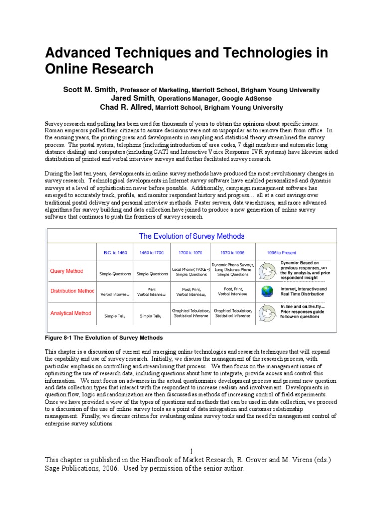 Article On Survery Methods Pdf Survey Methodology Design Of