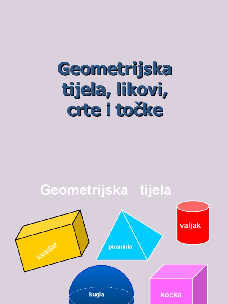 Geometrijska Tijela I Likovi | PDF