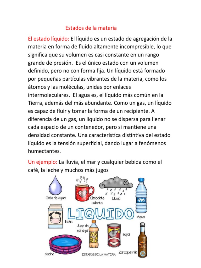 Estados de La Materia | PDF | Líquidos | Gases