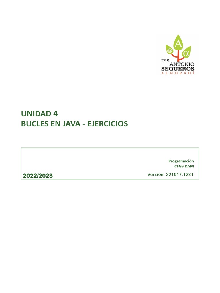 T04 - Bucles en Java - Ejercicios 01 | PDF | Python (lenguaje de programación) | Java (lenguaje ...