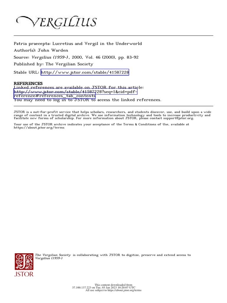 Lucr and Vergil in Underworld | PDF | Virgil | Lucretius