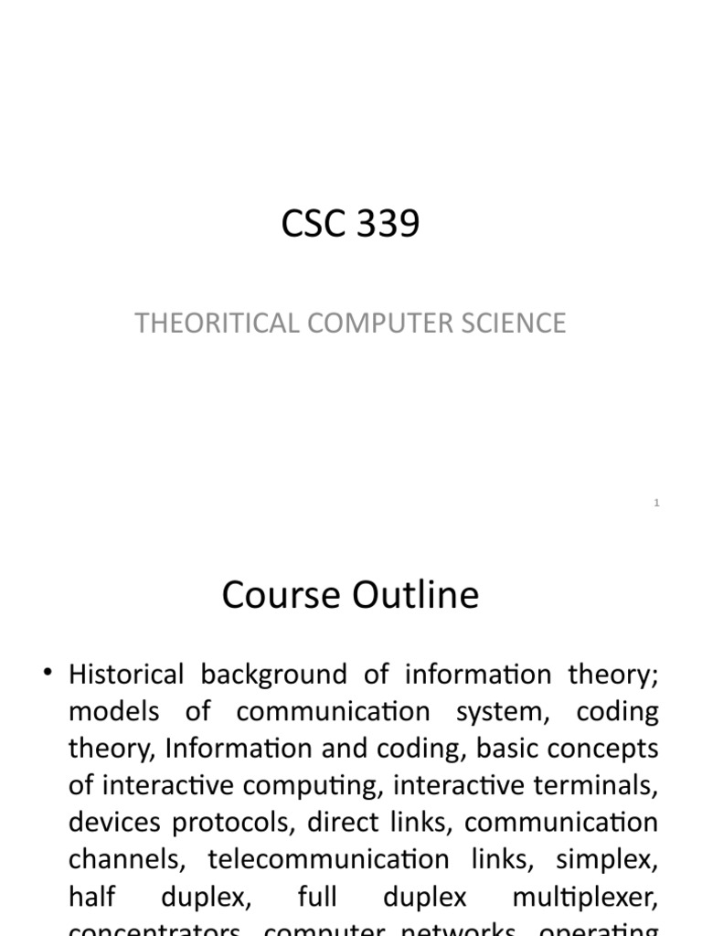 CSC 339 Presentation 1 | PDF | Communication | Information