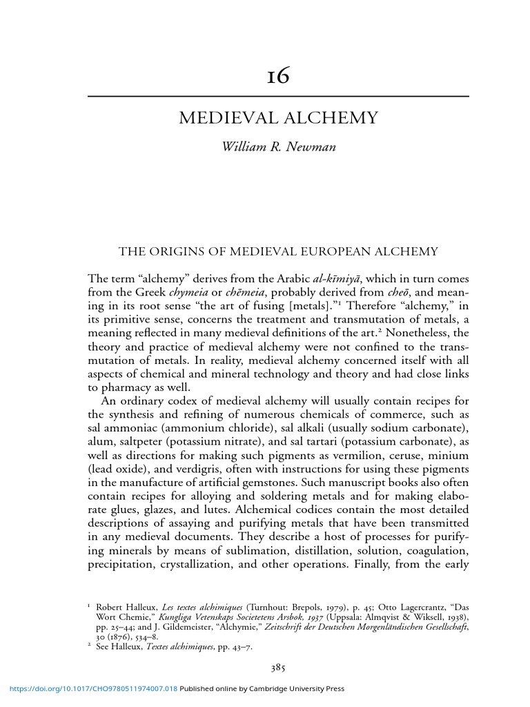 Newman - Medieval Alchemy | Download Free PDF | Alchemy | Hermes Trismegistus