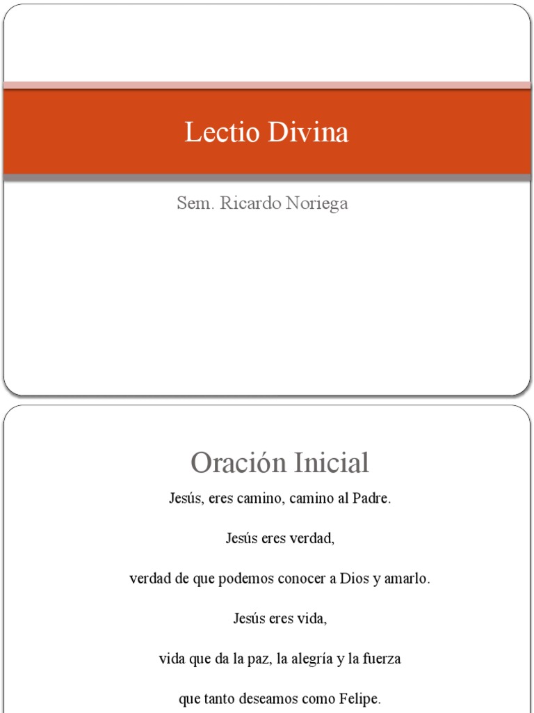 Lectio Divina | Descargar gratis PDF | Jesús | Amor