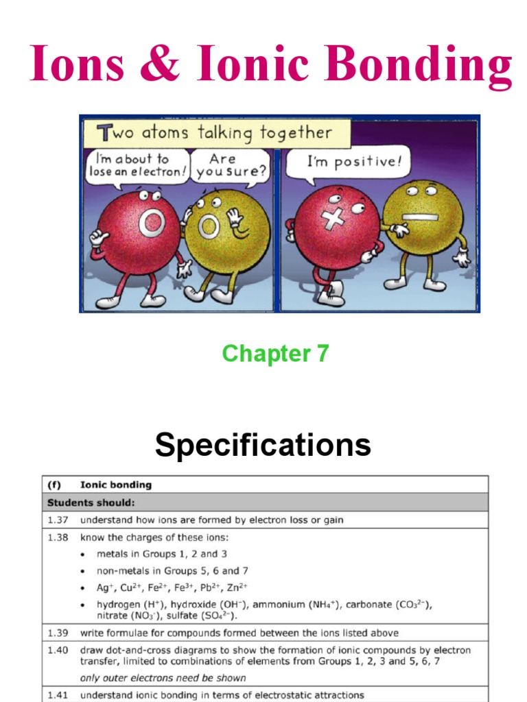 Std Ionic Bonding | PDF | Ion | Chemical Compounds