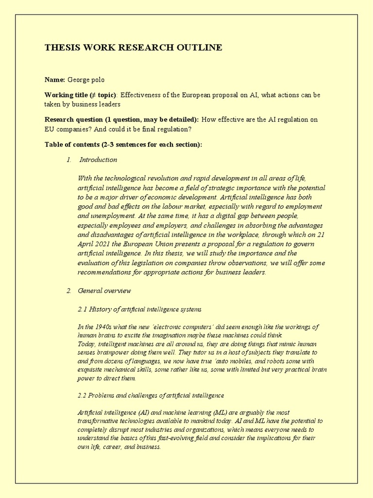 Final Outline Thesis Work | PDF | Artificial Intelligence | Intelligence (AI) & Semantics