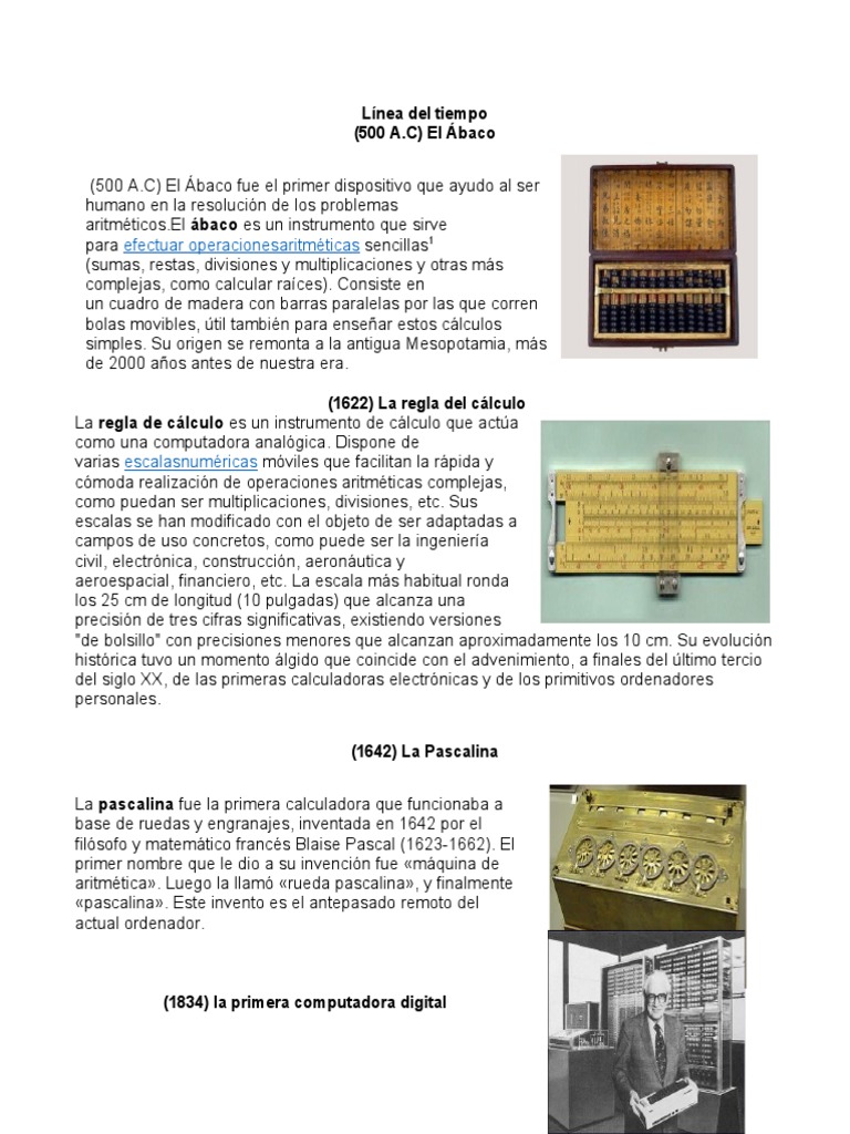 Linea Del Tiempo Computadora | PDF | Circuito integrado | Microprocesador