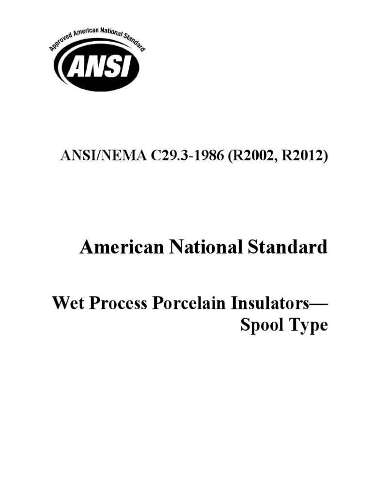 Ansi C29.3-1986 | PDF | Insulator (Electricity) | Safety