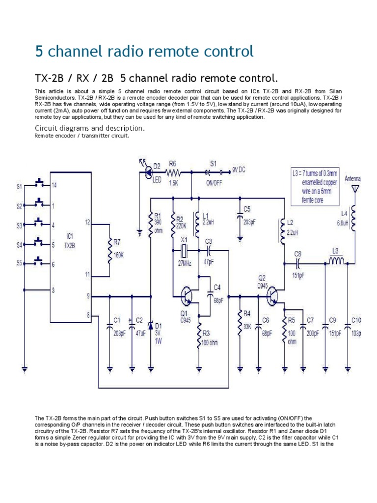 5-Channel Remote Control Circuit Guide | PDF | Electronic Circuits ...