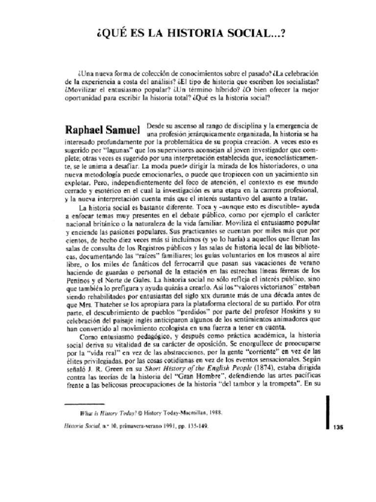 Que Es La Historia Social | PDF