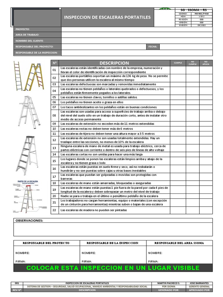 Form. de Inspeccion de Escaleras | PDF