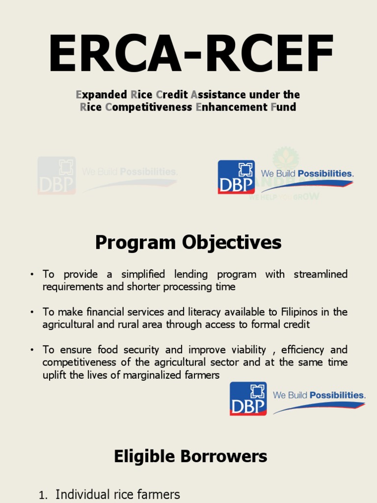 ERCA - RCEF Presentation Final Version | PDF | Loans | Cooperative