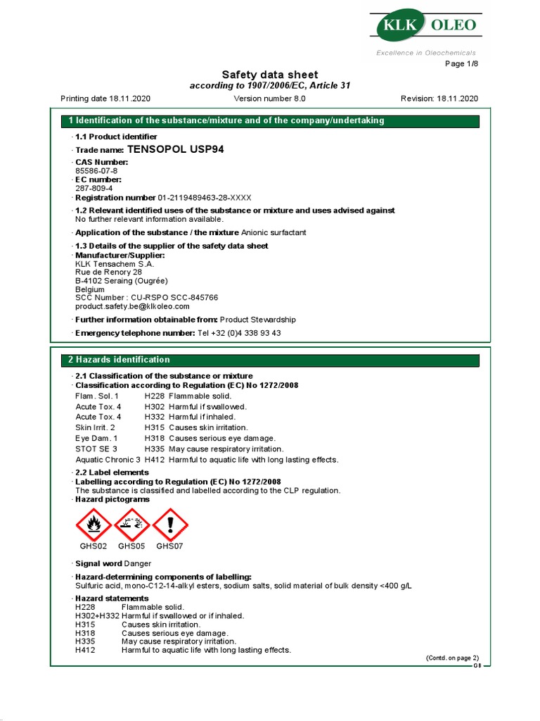 MSDS Lauril | PDF | Dangerous Goods | Toxicity