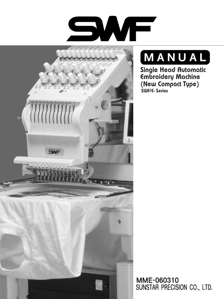 SWF/E-T1501C Embroidery Machine Manual | PDF | Screw | Floppy Disk