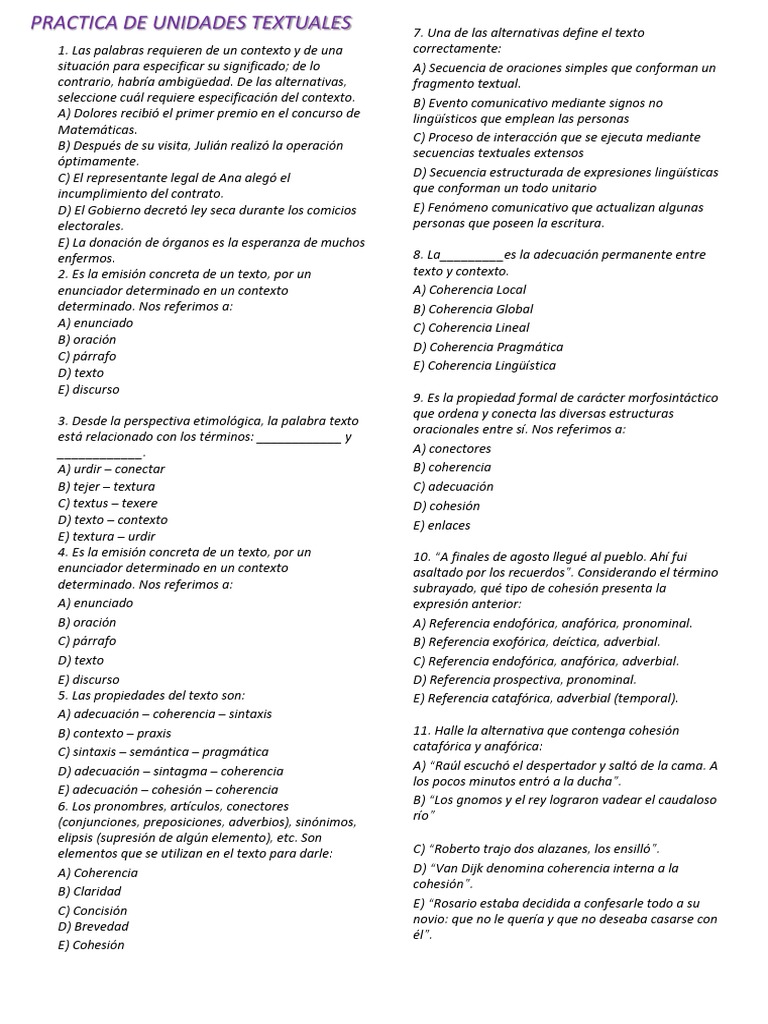 Propiedades y Estructura del Texto | PDF | Pronombre | Diente