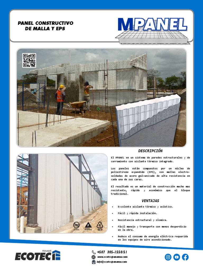 1.1 Panel Constructivo de Malla y EPS (MPANEL) | PDF | Aislamiento ...