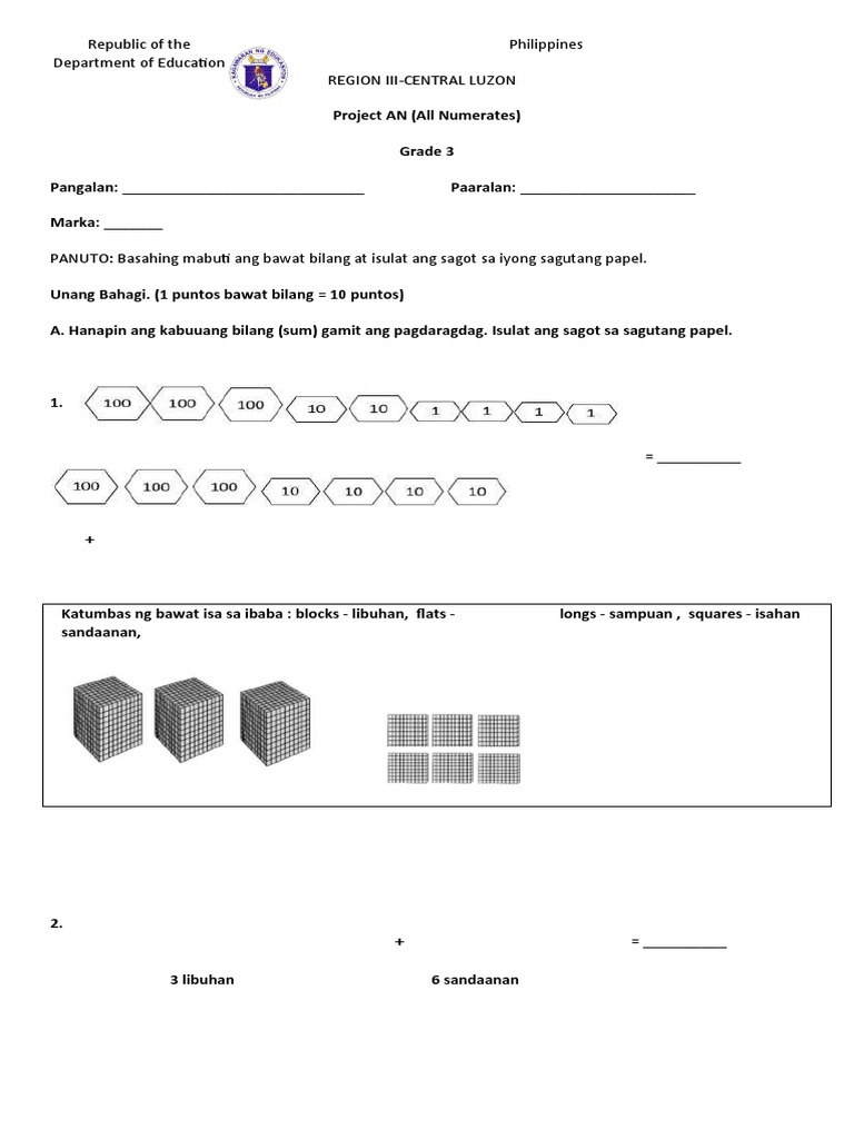 Project AN All Numerates Grade 3 Tagalog Final 1 | PDF