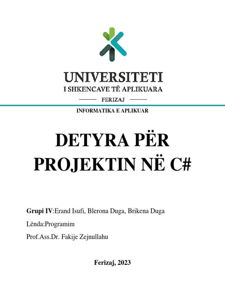 Detyra Ne Programim Me C# | PDF