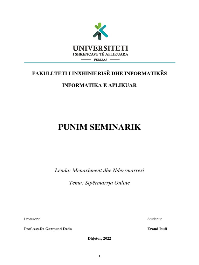 Punimi Seminarik-Erand Isufi | PDF