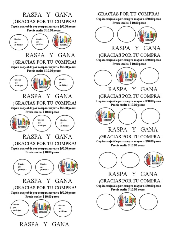 Cupón Raspa y Gana: Ahorra $50+ | PDF | Marketing