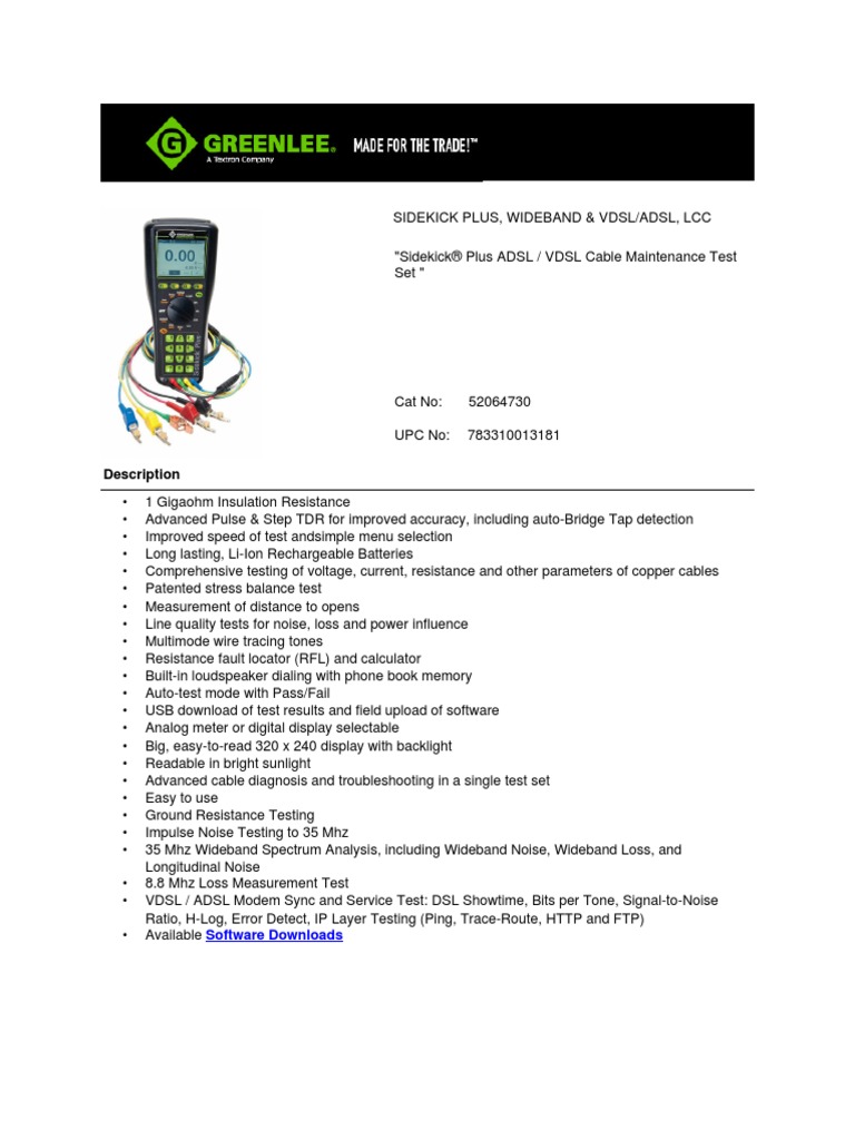 Greenlee Sidekick Plus | Download Free PDF | Electrical Engineering | Computing
