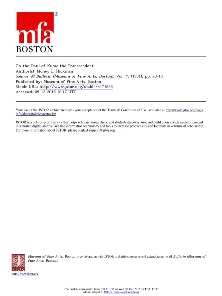 On The Trail Of Kume The Transcendent M Bulletin Museum Of Fine Arts