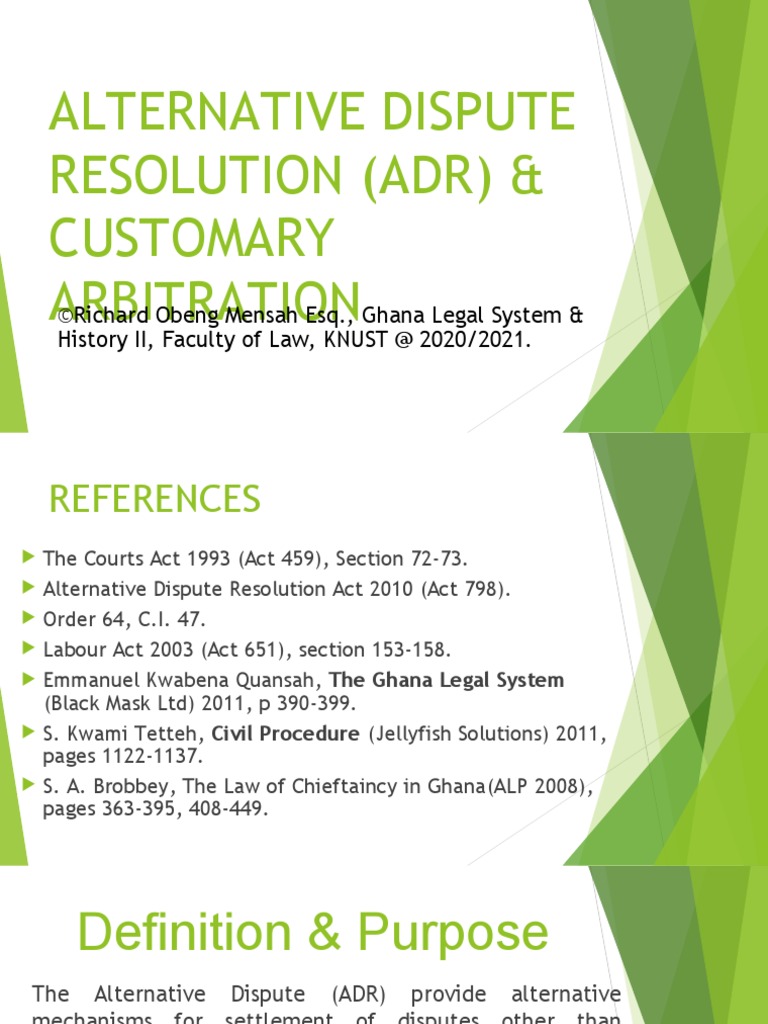Adr and Customary Arbitration | PDF