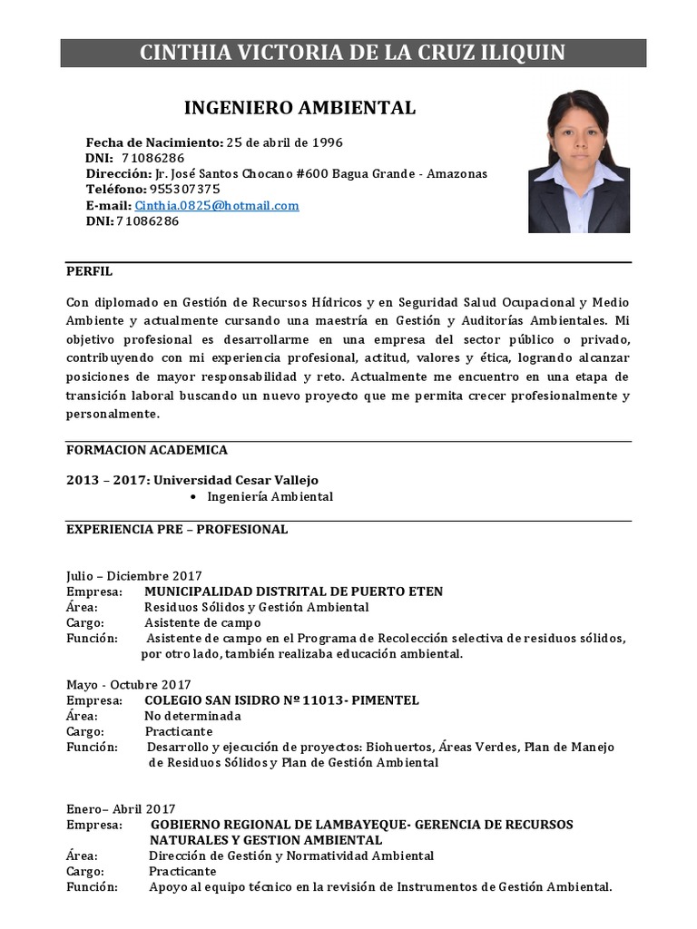 CV Cinthia de La Cruz | PDF