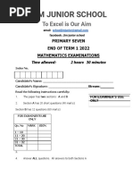 End of Term 2 Examination Mathematics 2024 | PDF | Teaching Methods ...