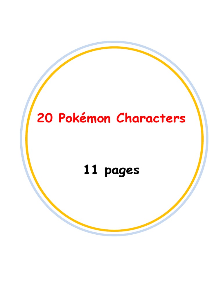 20 Pokemon Characters | PDF