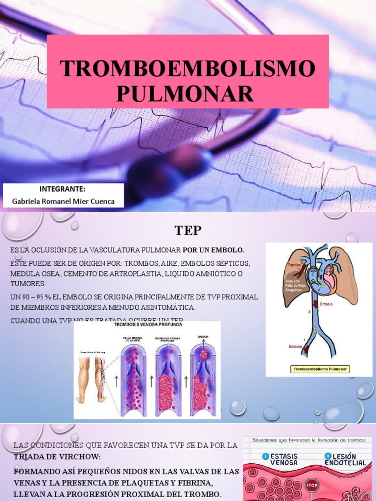 Tromboembolismo Pulmonar | Descargar gratis PDF | Embolia | Trombo