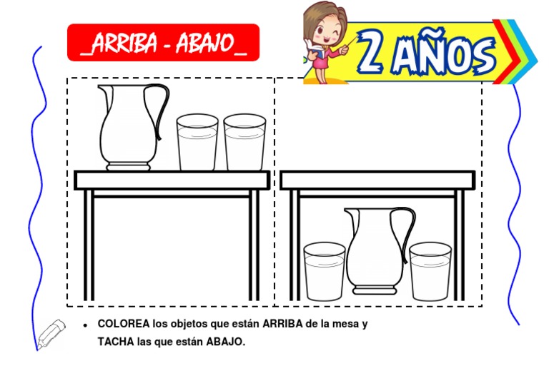 Colorea objetos arriba y tacha abajo | PDF