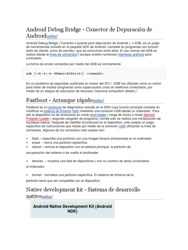 Android Debug Bridge | PDF | Android (sistema operativo) | Biblioteca ...