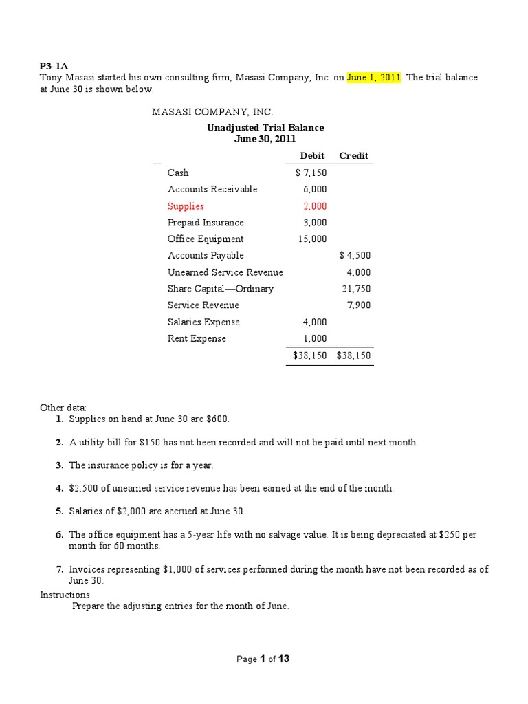 Chapter 4 Exercises & Solutions | PDF | Expense | Debits And Credits
