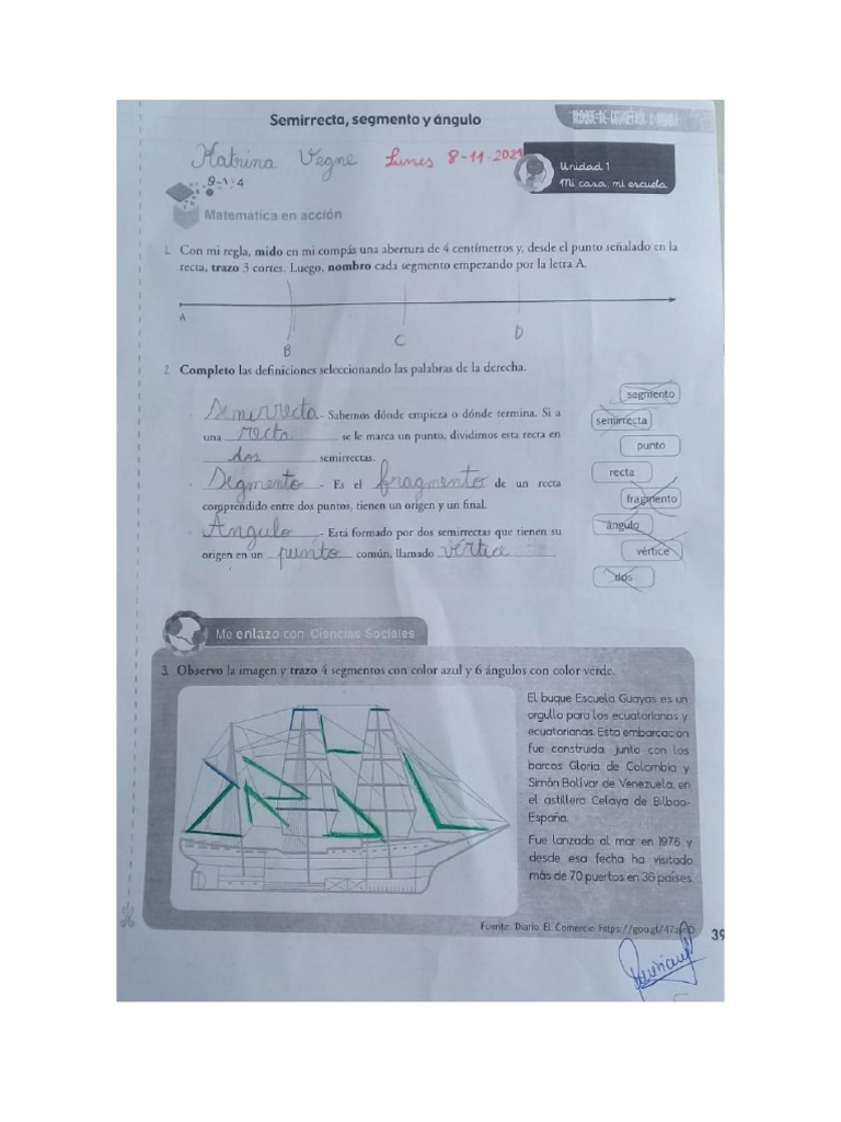 Semirrecta, Segmento y Àngulo | PDF